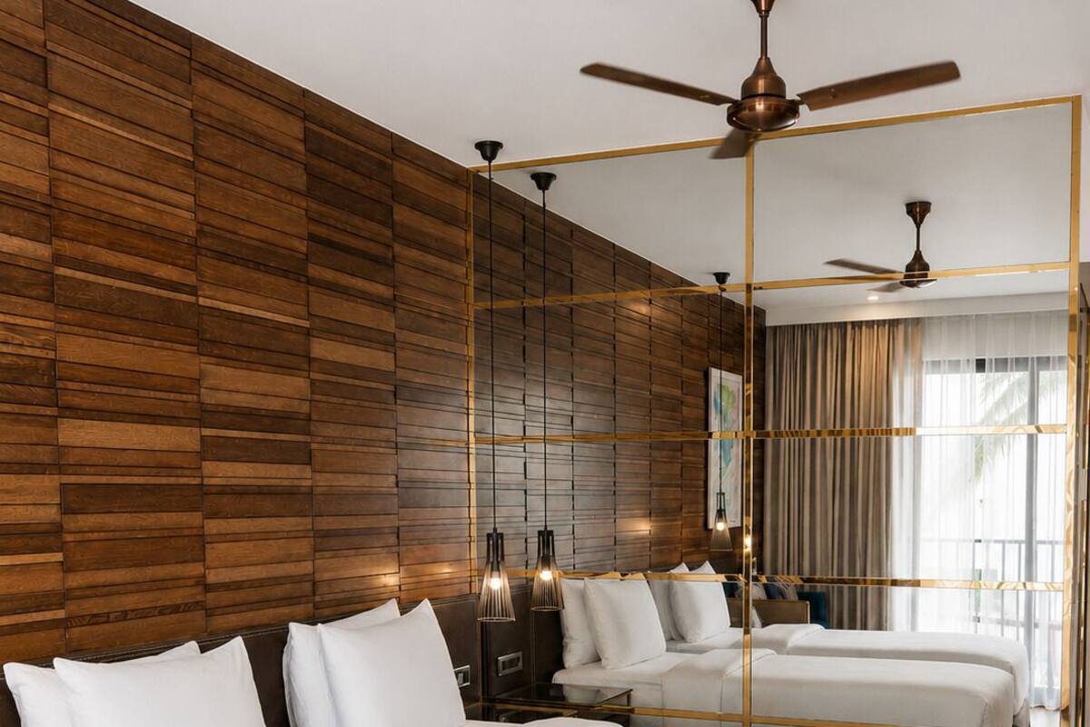 Roupa de alta qualidade, camas de colchão pillowtop, minibar 