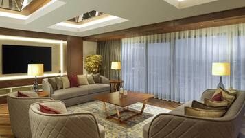 Suite Presidencial, 1 cama king-size | Secretária, quartos insonorizados, Wi-fi grátis