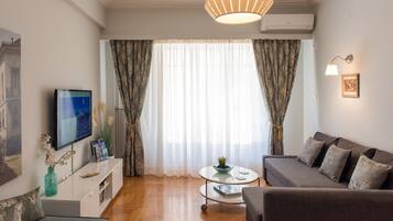 Smart TV de 50 de polegadas com canais digitais, televisor, Netflix