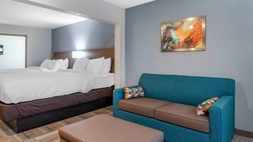 Camas de colchão pillowtop, secretária, cortinas/cortinados opacos