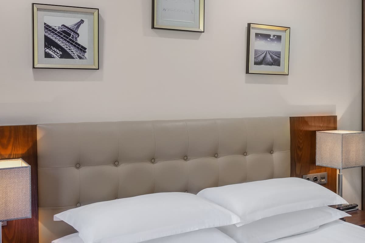 Quarto Económico | Minibar, cofre no quarto, cortinas/cortinados opacos