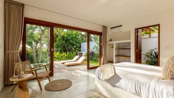 Villa Básica, 2 camas queen-size | 2 quartos, berços/camas para crianças, roupa de cama fornecida