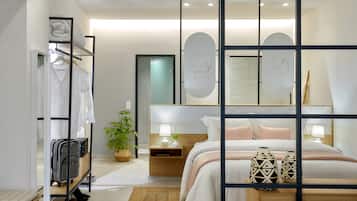 Suíte, vista para o jardim | 1 quarto, lençóis italianos Frette, roupas de cama premium