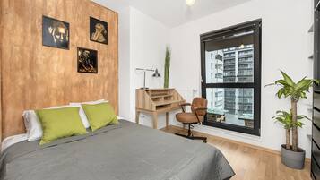 Apartamento conforto | 3 quartos, espaço de trabalho para notebook, cortinas blackout