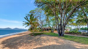 Na praia, toalhas de praia 