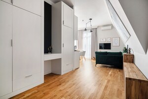 Apartamento Deluxe | Ferro/tábua de engomar, Wi-fi grátis, roupa de cama fornecida 