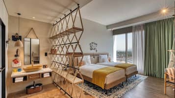 Quarto Twin, 2 camas individuais (Glamping) | Roupa de alta qualidade, minibar grátis, cofre no quarto