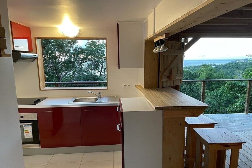 Chalet Ayounaka At Sunset, Panoramic View Of The Caribbean Sea - Guadalupe
