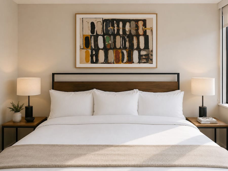 Apartamento grand, 2 quartos, cozinha americana | Ferros/tábuas de passar roupa, berços (sobretaxa), roupa de cama