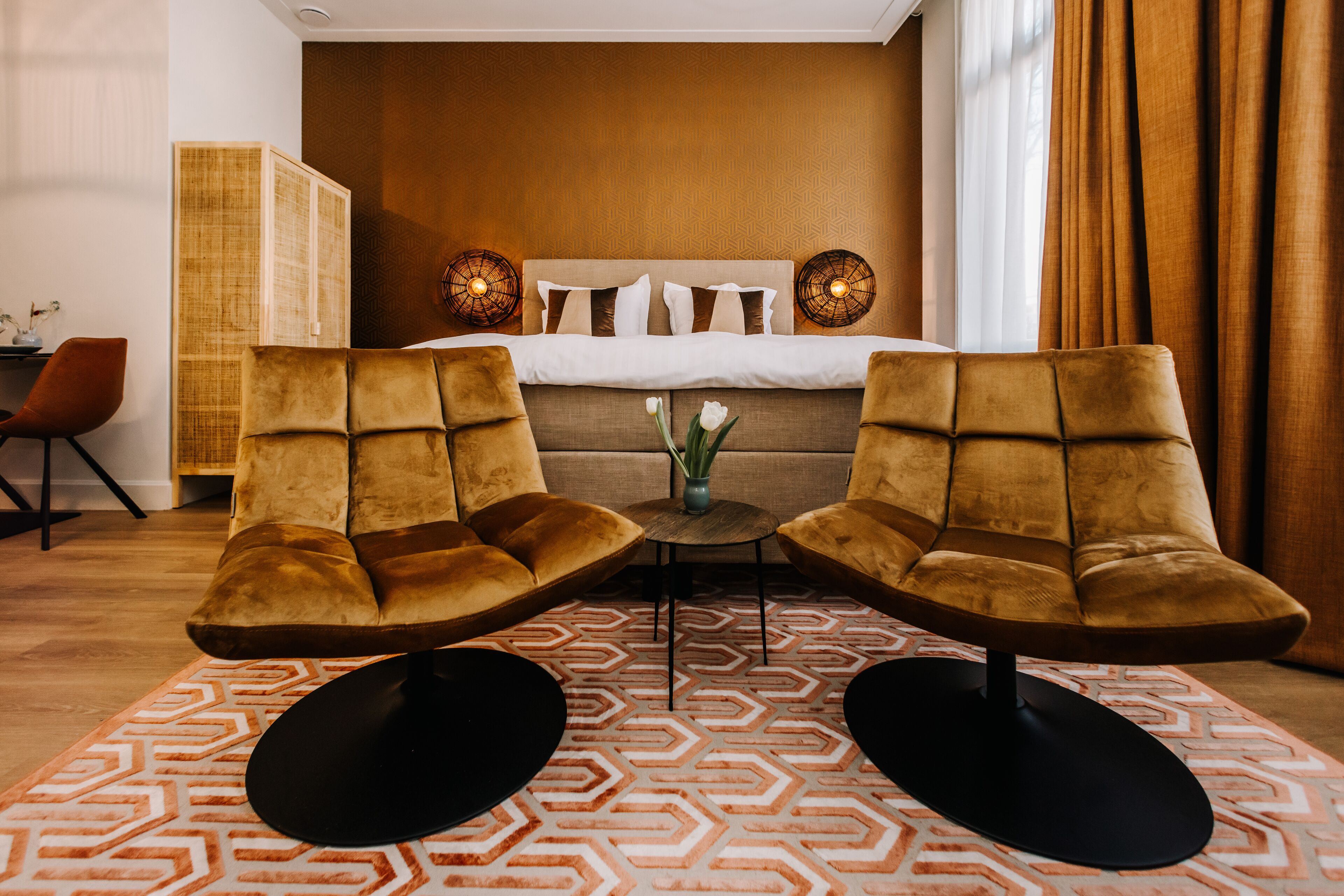 Suite-Estúdio Premium | Roupa de alta qualidade, camas de colchão viscoelástico, minibar 