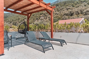 Quarto Duplo Lua de Mel, 1 quarto, não fumadores, vista para a piscina | Terraço/pátio interior