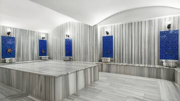 Sauna seca, sauna a vapor, banho turco/hammam, tratamentos corporais