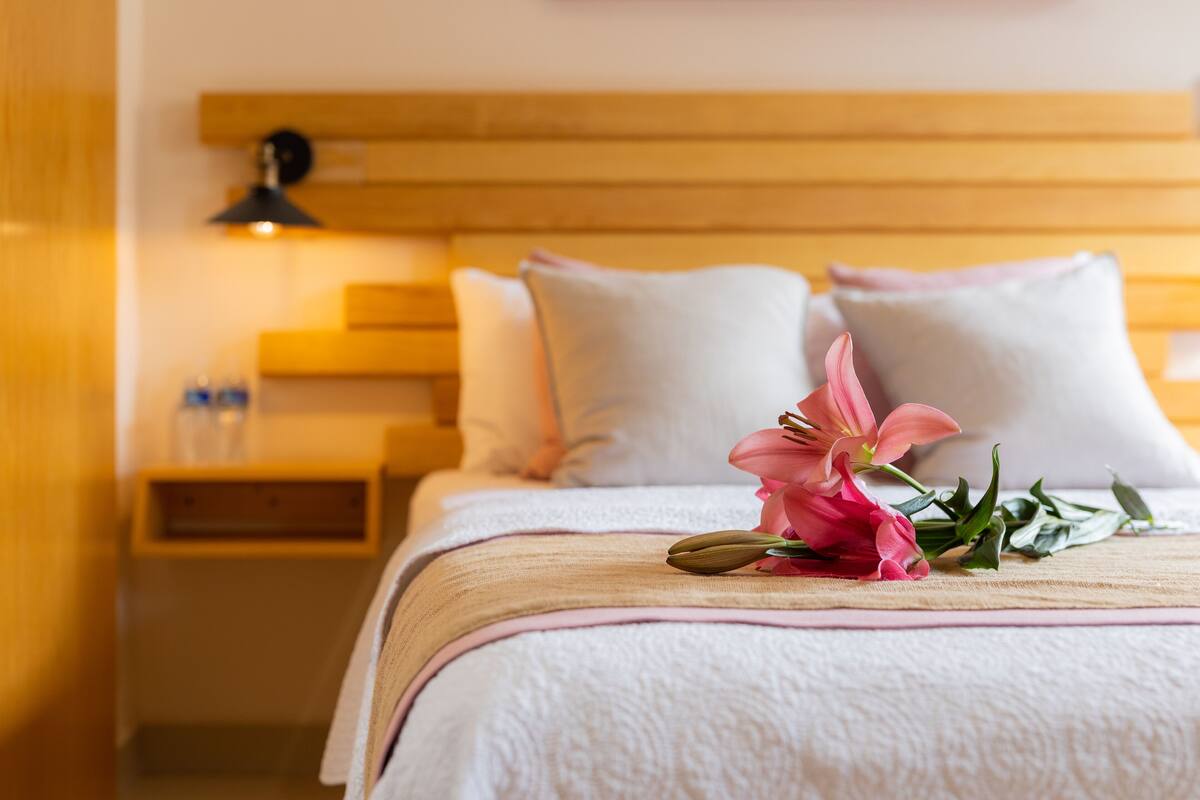 Edredões de penas, minibar, cofre no quarto, secretária 
