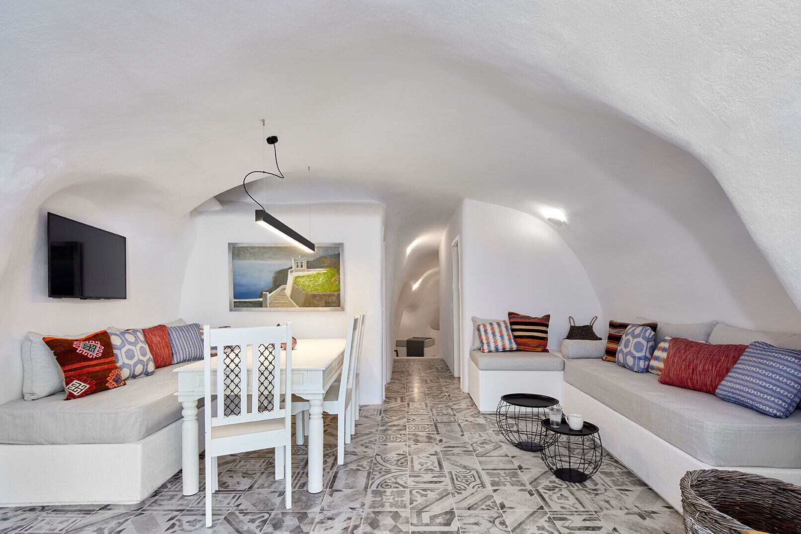 Two Cave Houses With Private Garden Courtyard - Santorini