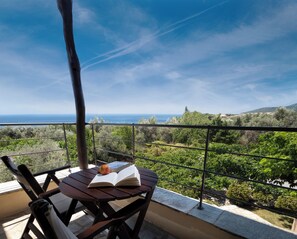 Quarto casal, vista para o mar | Terraço/pátio