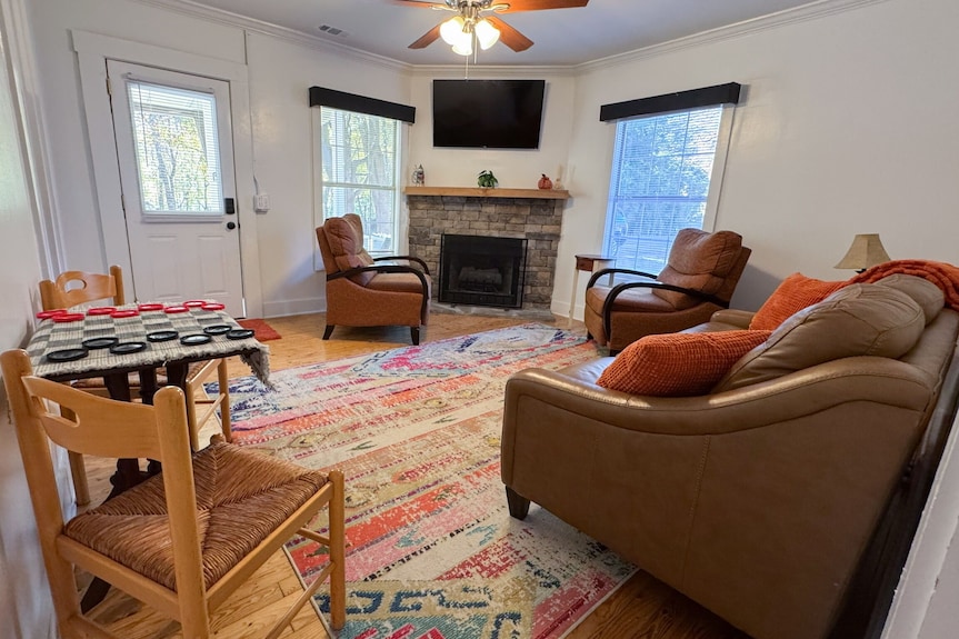 Downtown By Chattahoochee River, Sit On Front Porch As Horse And Buggy Stroll By - Helen, GA