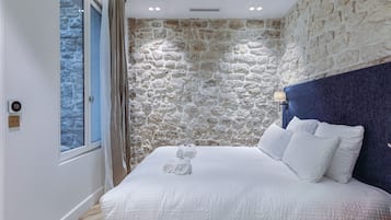 Apartamento Superior | 1 quarto, lençóis de algodão egípcio, roupa de alta qualidade