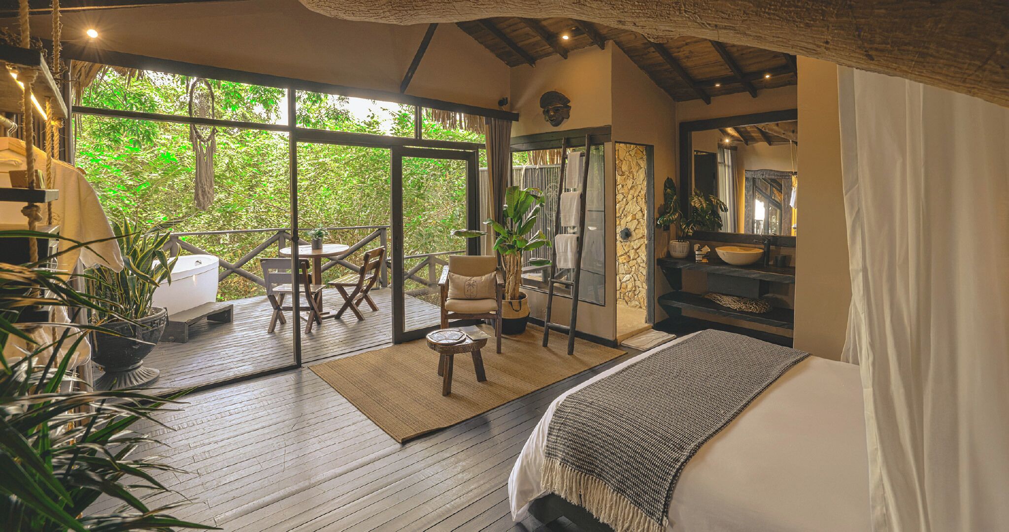 Casa na árvore, 1 quarto, para não fumantes, vista para a montanha | Cofres nos quartos, individualmente mobiliados