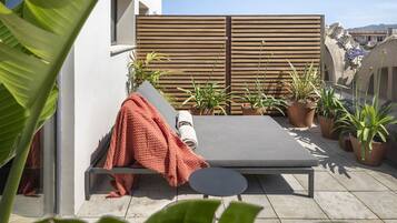 Quarto casal luxo, terraço | Terraço/pátio