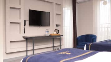 Suíte luxo, várias camas, para fumantes, vista para a cidade | 2 quartos, cortinas blackout, quartos à prova de som, Wi-Fi de cortesia