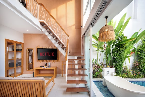 Villa | Sala de estar | Televisor LED de 50 polegadas com canais digitais, televisor