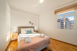 Apartamento urbano | 1 quarto, roupas de cama premium, edredons de pluma, cortinas blackout