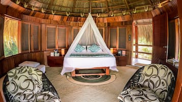 Cabana luxo | 1 quarto, roupas de cama premium, frigobar, roupa de cama