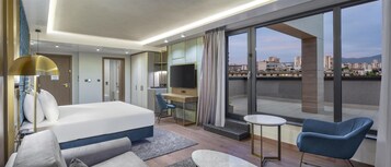 Suíte júnior, 1 cama King | Roupas de cama premium