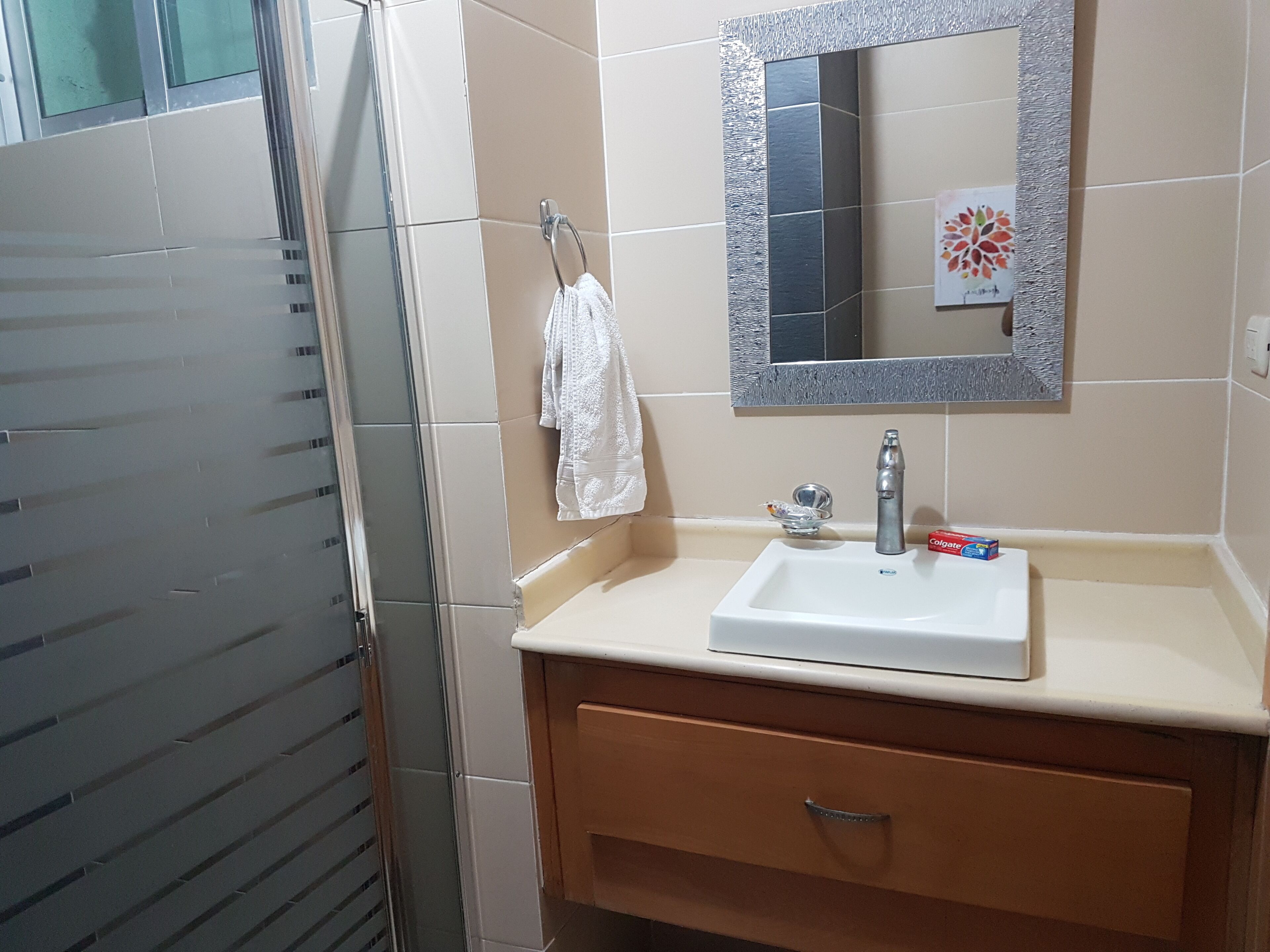 Apartamento de Luxo, 1 quarto, 2 casas de banho, vista para a piscina | Casa de banho | Um chuveiro fixo, produtos de higiene exclusivos, um secador de cabelo 