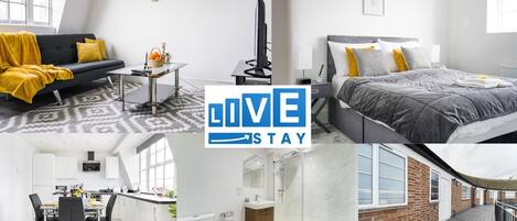 Apartamento, 1 cama queen-size e sofá-cama | 1 quarto, ferro/tábua de engomar, Wi-fi grátis, roupa de cama fornecida