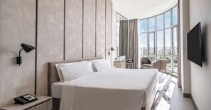 Quarto luxo, 1 cama King (High Floor) | Roupas de cama de algodão egípcio, roupas de cama premium