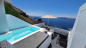 Suite Deluxe, banheira de hidromassagem grande, vista para o mar | Varanda