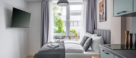 Single Suite | 1 quarto, roupas de cama premium, individualmente decorados