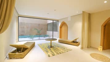 Sala(s) para tratamentos a casais, hammam, tratamentos corporais