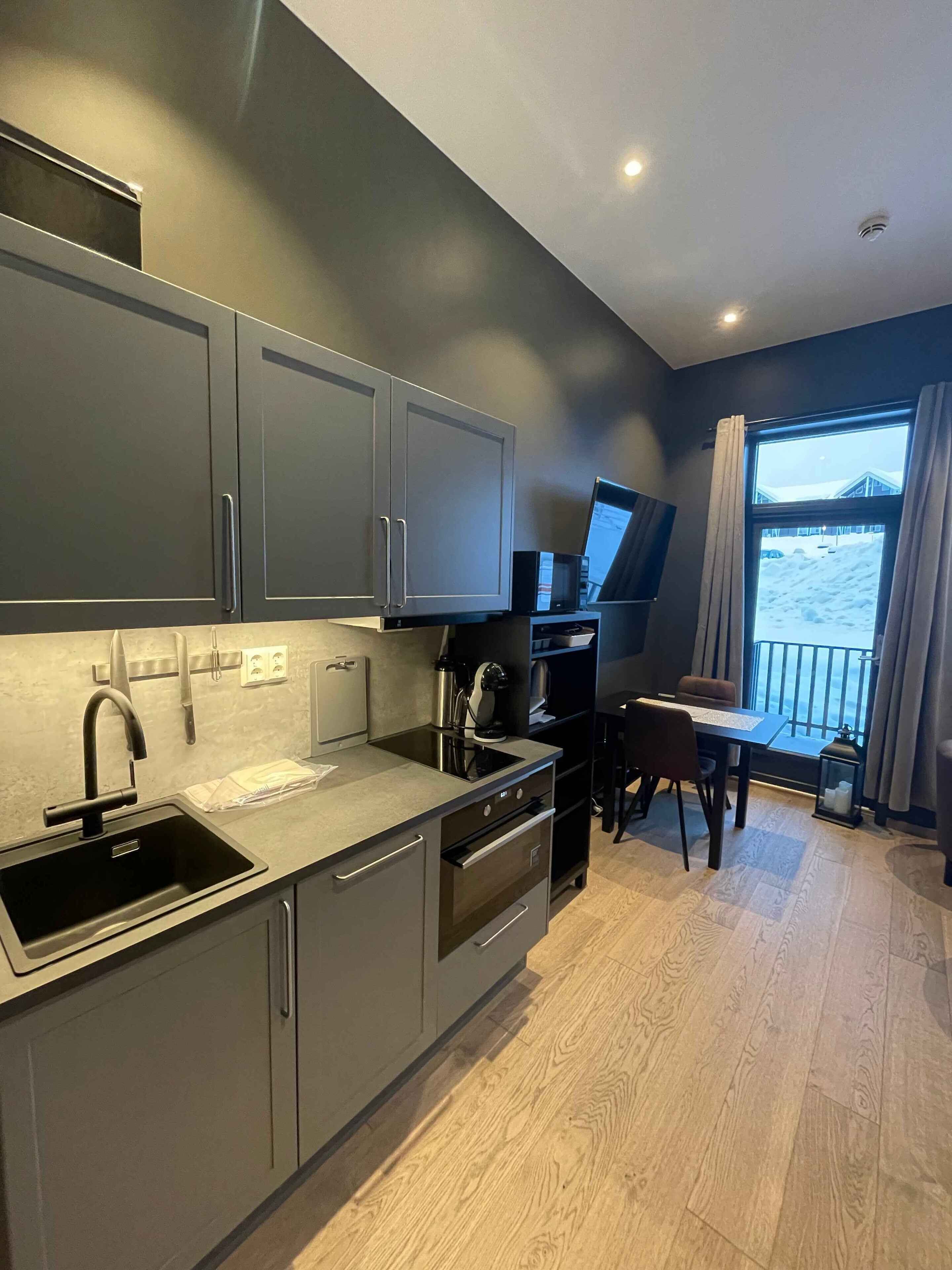 Trysil Alpine Lodge Studio Mountain view | Cozinha privada | Minifrigorífico, um micro-ondas, uma cafeteira/bule 