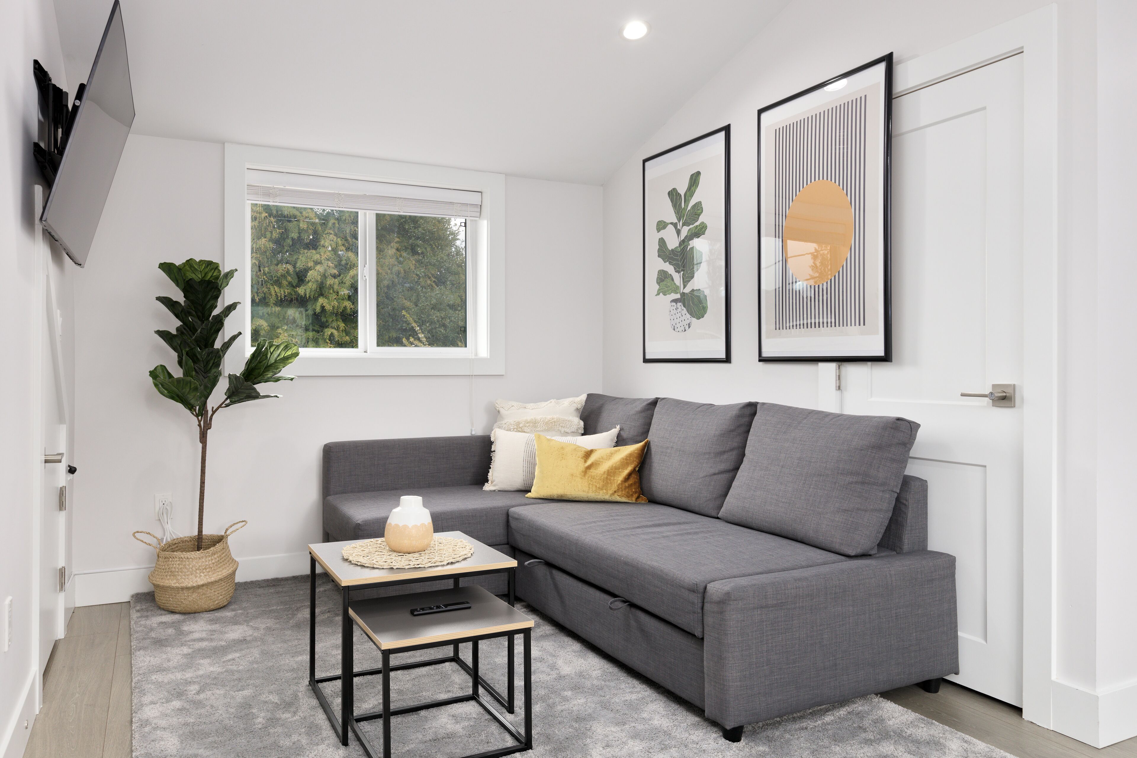 Apartamento premium | Área de estar | Smart TV 50 polegadas com canais digitais, TV