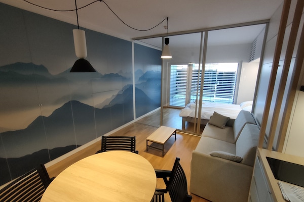 Apartamento urbano | 1 quarto, cofres nos quartos, ferros/tábuas de passar roupa