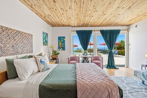 Suíte estúdio básica, 1 quarto, vista para o oceano | Roupas de cama de algodão egípcio, roupas de cama premium