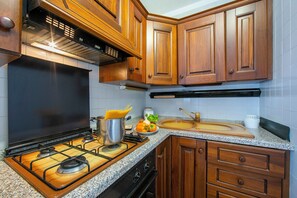 Apartamento Familiar, 2 quartos, 2 casas de banho (Bramé La Fam 32 (few steps from) | Cozinha privada | Um frigorífico, um micro-ondas, um forno, uma placa de cozinha