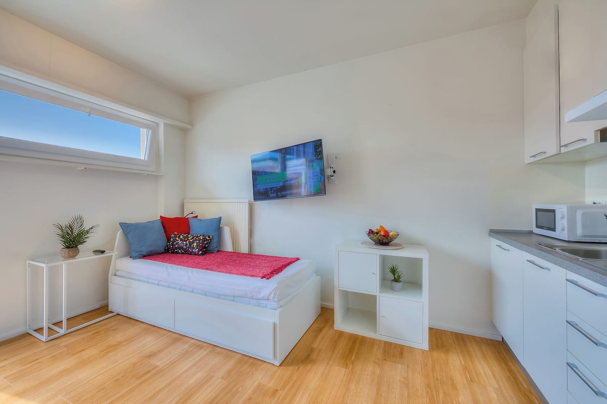 Estúdio standard, vista para a montanha (Cosy Home Lugano Few Min From Lake) | 2 quartos, acesso de cortesia à internet, roupa de cama