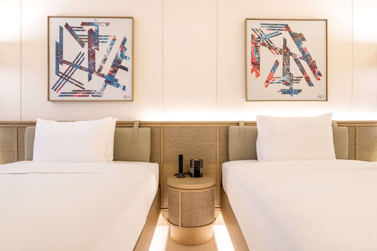 Quarto, 2 camas de casal | Roupa de cama fornecida 