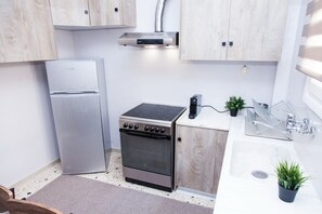 Apartamento Comfort | Cozinha privada | Um frigorífico, um forno 