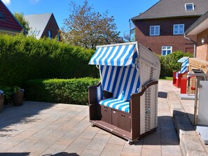 Condo conforto, 2 quartos, banheiro privativo (3 Raum Austernfischer) | Terraço/pátio