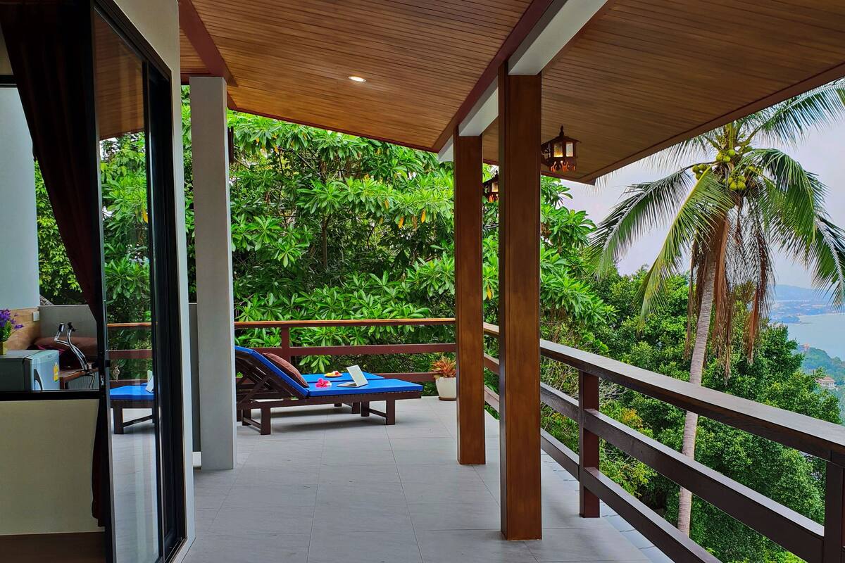 Suite Júnior, 1 cama king-size, vista para o oceano | Terraço/pátio interior