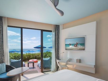Quarto luxo, 2 camas de solteiro, de frente para a praia | Vista para praia/oceano. OZO Chaweng Samui