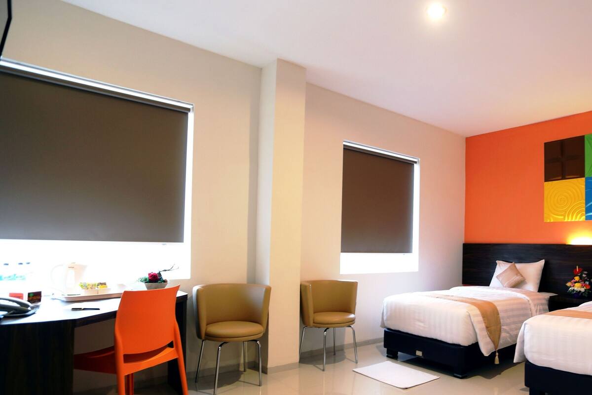Quarto Executivo | Cofre no quarto, secretária, Wi-fi grátis, roupa de cama fornecida 