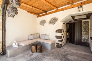 Apartamento Deluxe, banheira de hidromassagem grande, vista para a montanha | Terraço/pátio interior