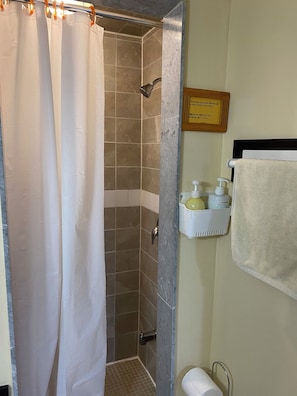 Quarto executivo, 1 cama Queen | Banheiro | Secador de cabelo, chinelos, toalhas de banho