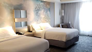 Quarto, 2 camas queen-size | Roupa de alta qualidade, camas de colchão viscoelástico