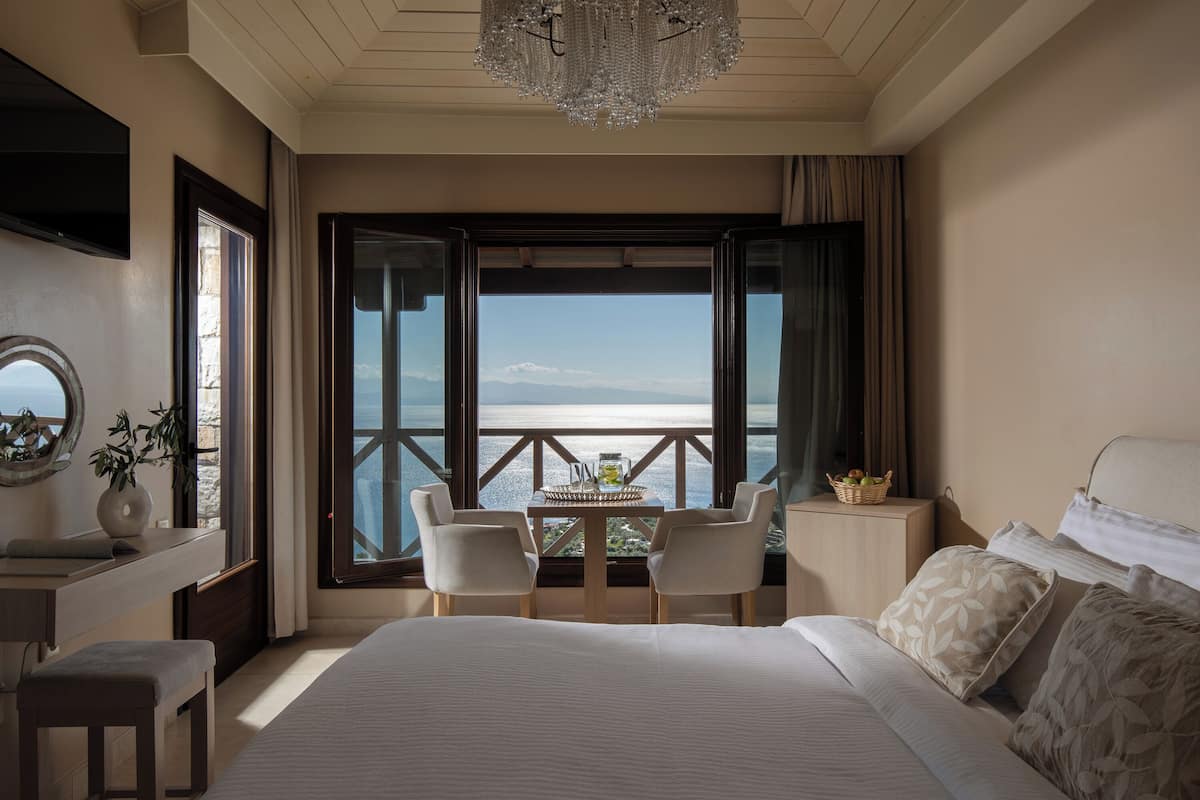 Quarto Duplo, vista para o mar | Cofre no quarto, secretária, quartos insonorizados, Wi-fi grátis 
